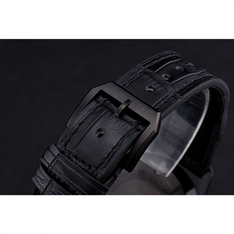 IWC Mark XVll schwarzes Zifferblatt schwarzer Edelstahl Gehäuse ...