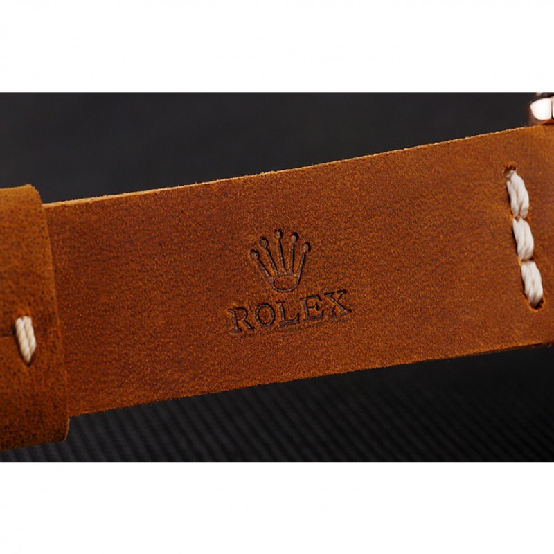 Rolex Yacht Master Black Dial Roségold Brown-Leder-Armband 1453861 ...